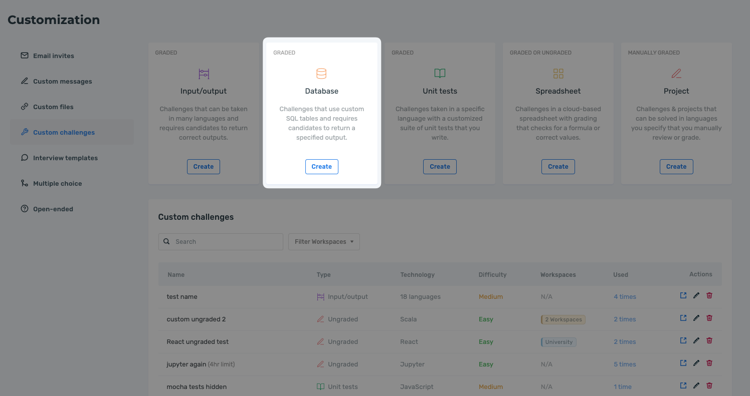 Create custom SQL challenges Create custom SQL challenges